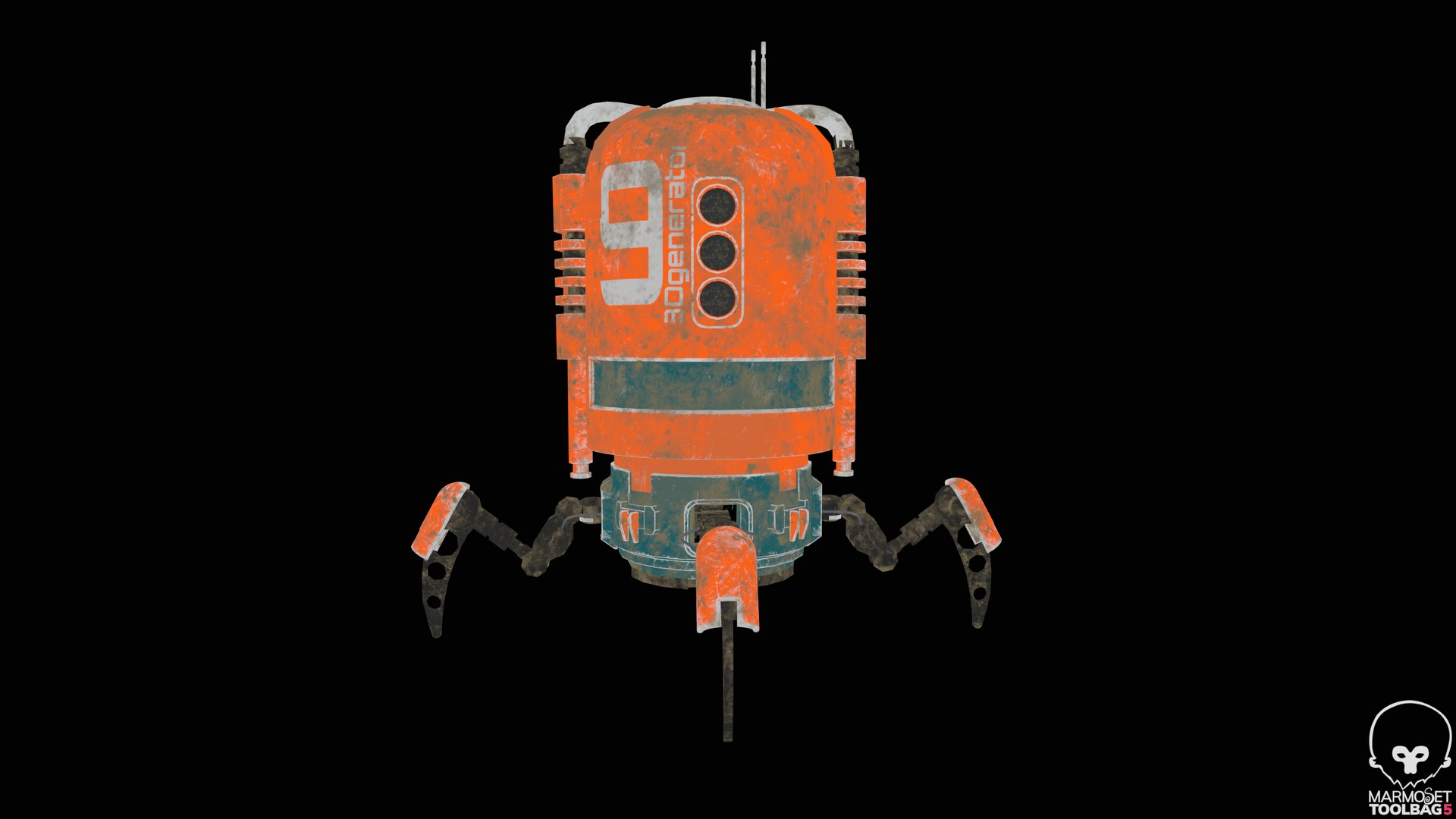 Spider Bot With Four Robotic Limbs 3D - TurboSquid 2414303