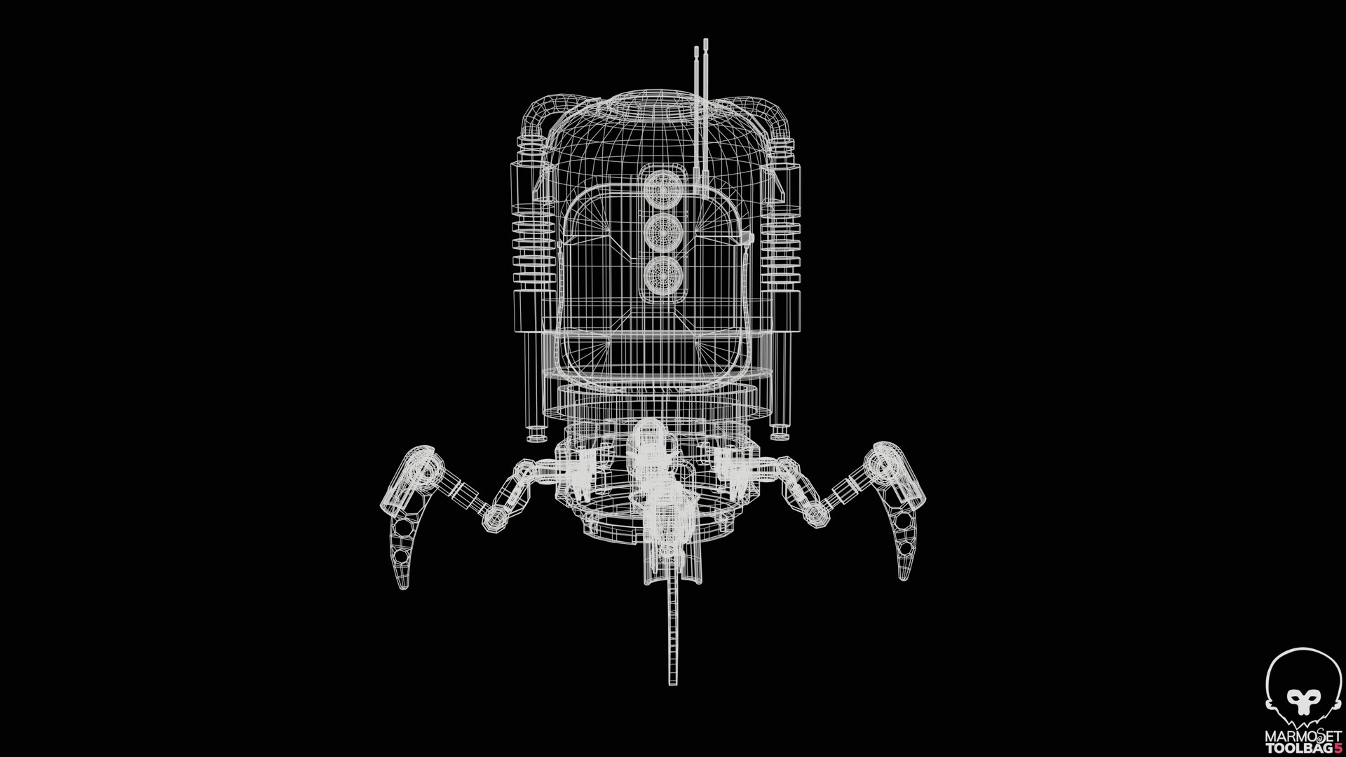 Spider Bot With Four Robotic Limbs 3D - TurboSquid 2414303