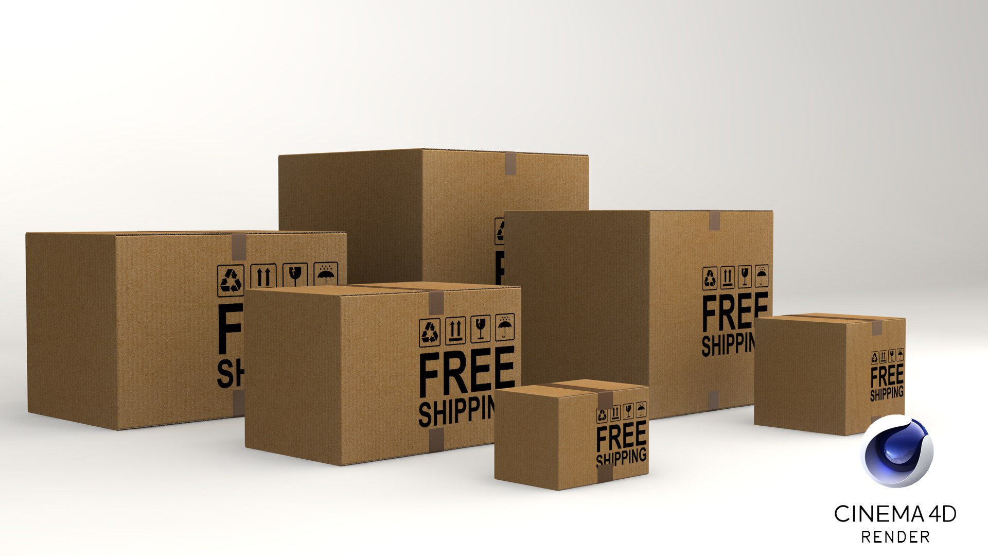 3D realistic corrugated boxes shipping - TurboSquid 1583657