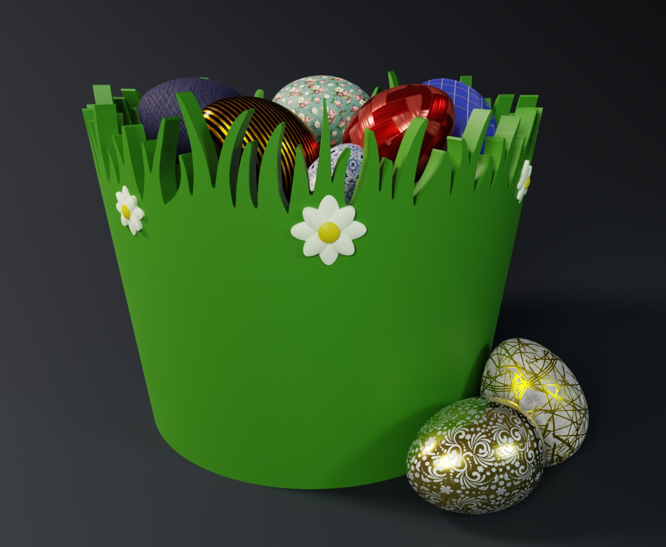 3D Easter Bucket Model - TurboSquid 2226824