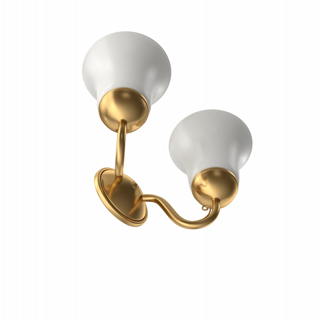 3D Gold Wall Light - TurboSquid 2012554