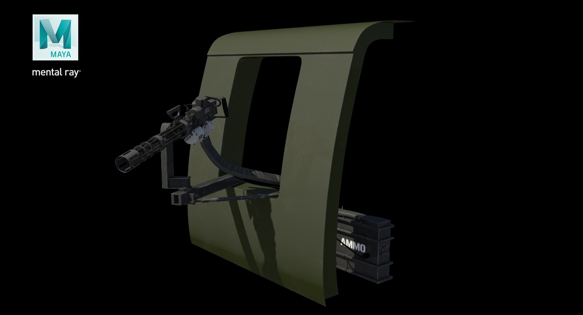 M134 helicopter mount clean 3D model - TurboSquid 1343591
