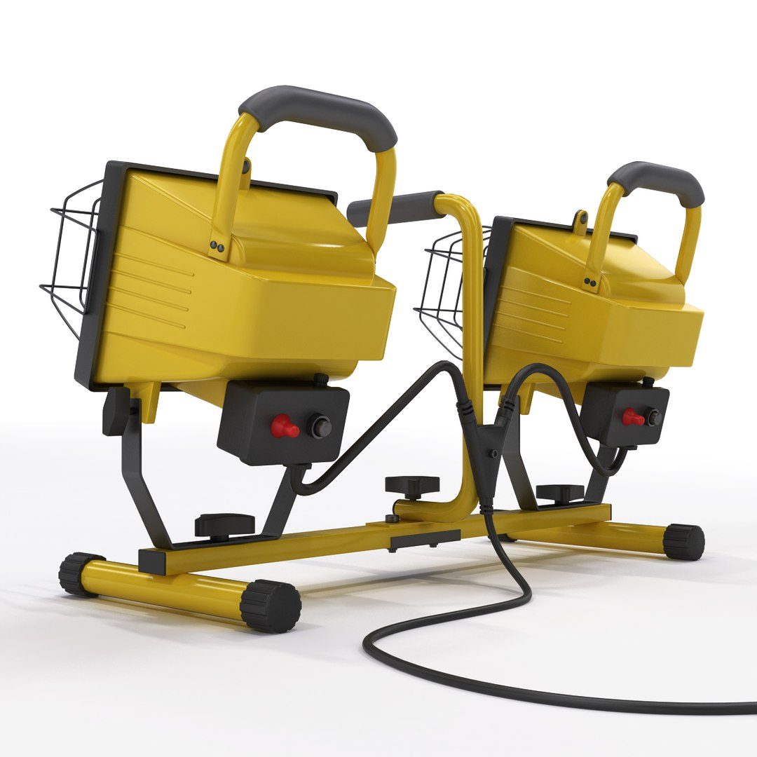 3d Model Halogen Work Lights