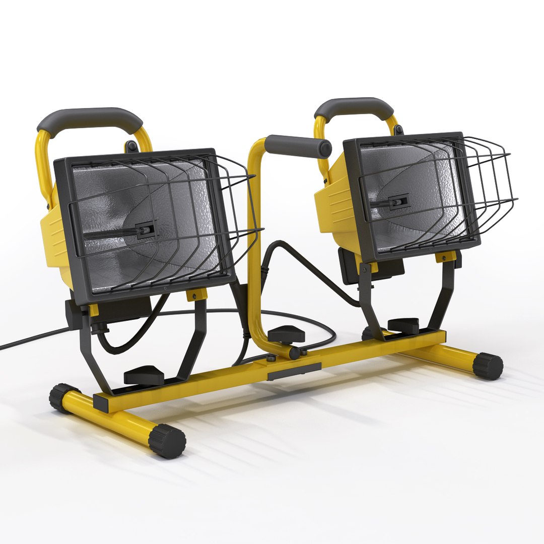 3d Model Halogen Work Lights