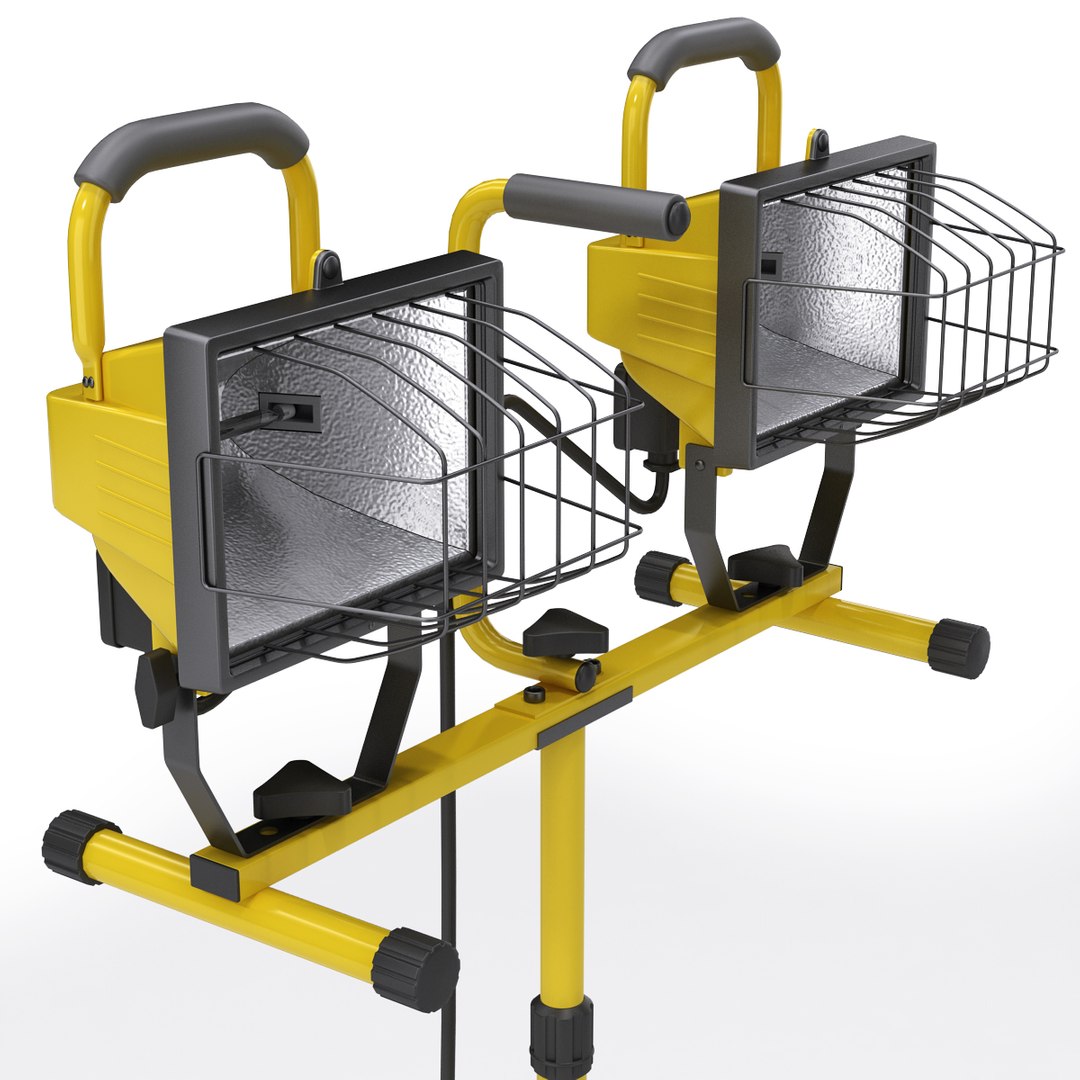 3d Model Halogen Work Lights