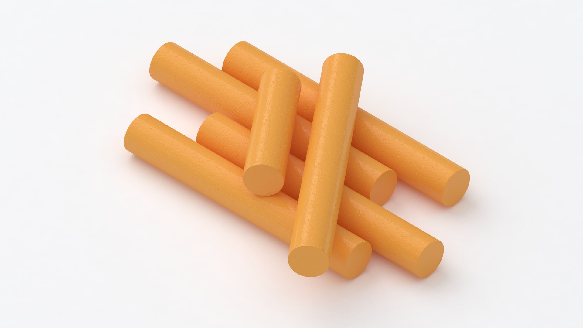 Orange Chalk Sticks 3D Model - TurboSquid 2330662