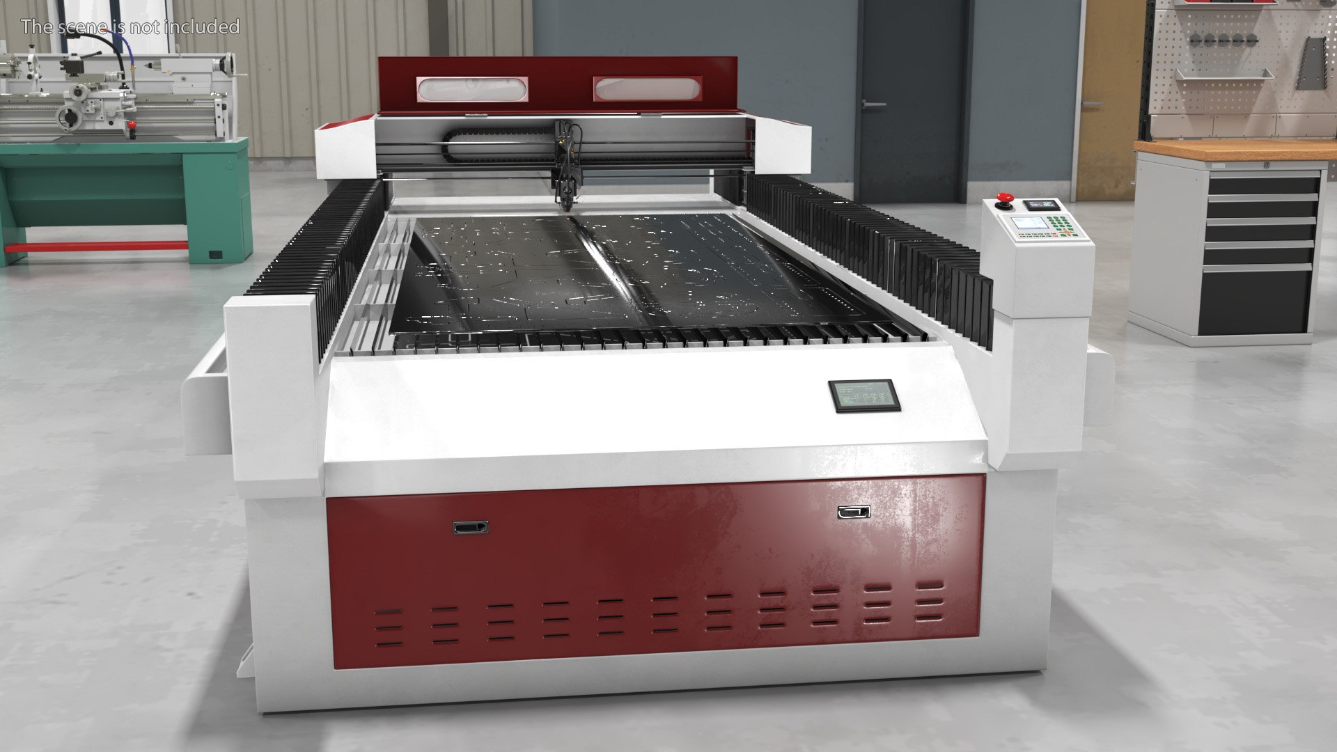 Red CNC Laser Cutting Machine With Aluminum Sheet Model - TurboSquid ...