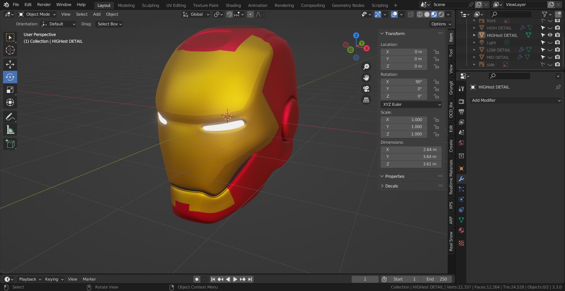 Iron Man Helmet 3D Model - TurboSquid 2235829