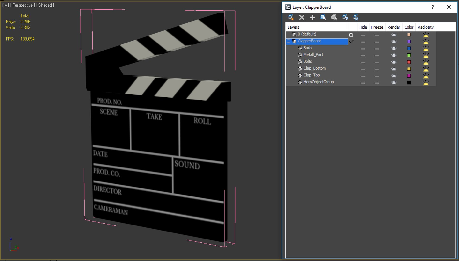 3D Model Clapperboard Clapper Board - TurboSquid 1240567