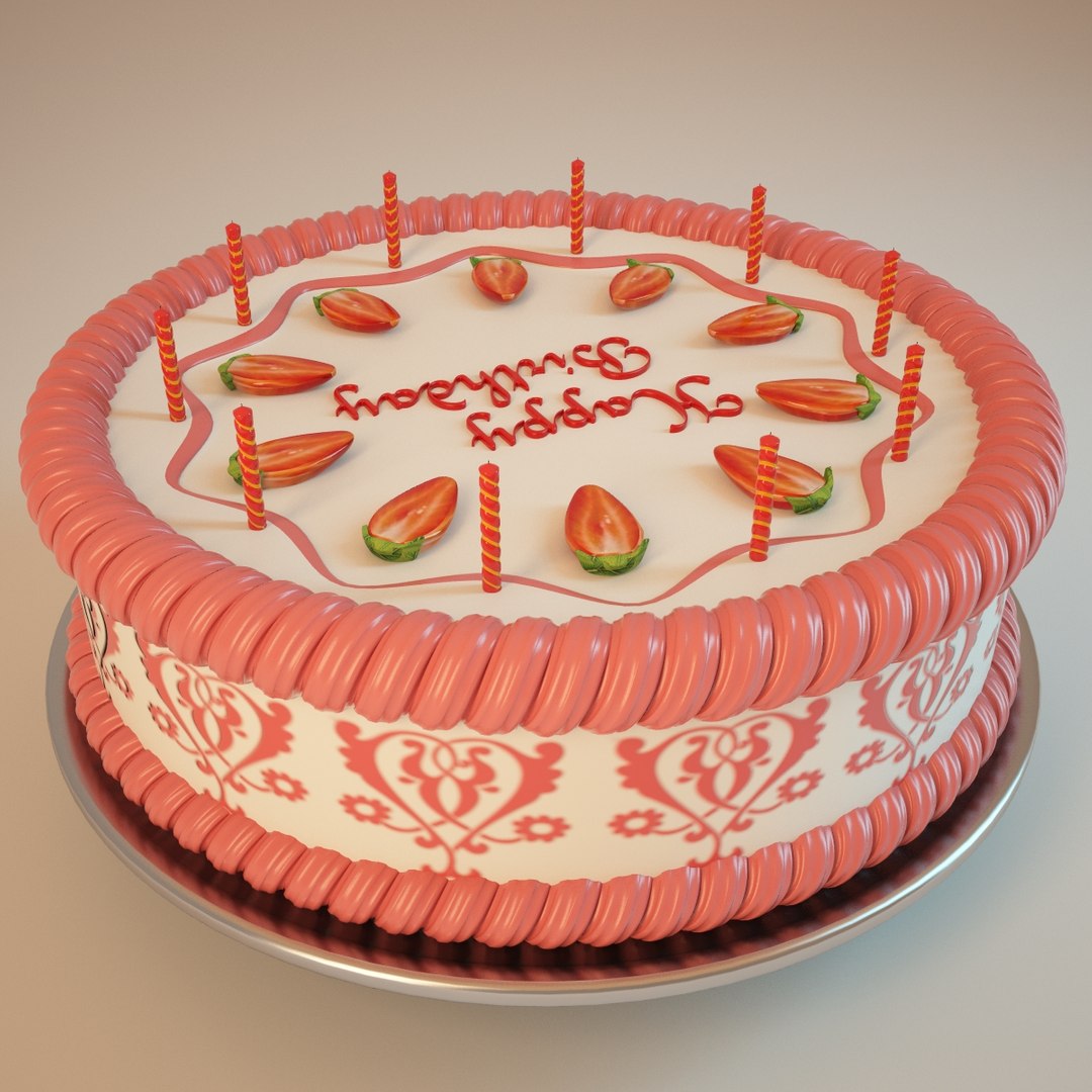 Happy Birthday Cake Obj
