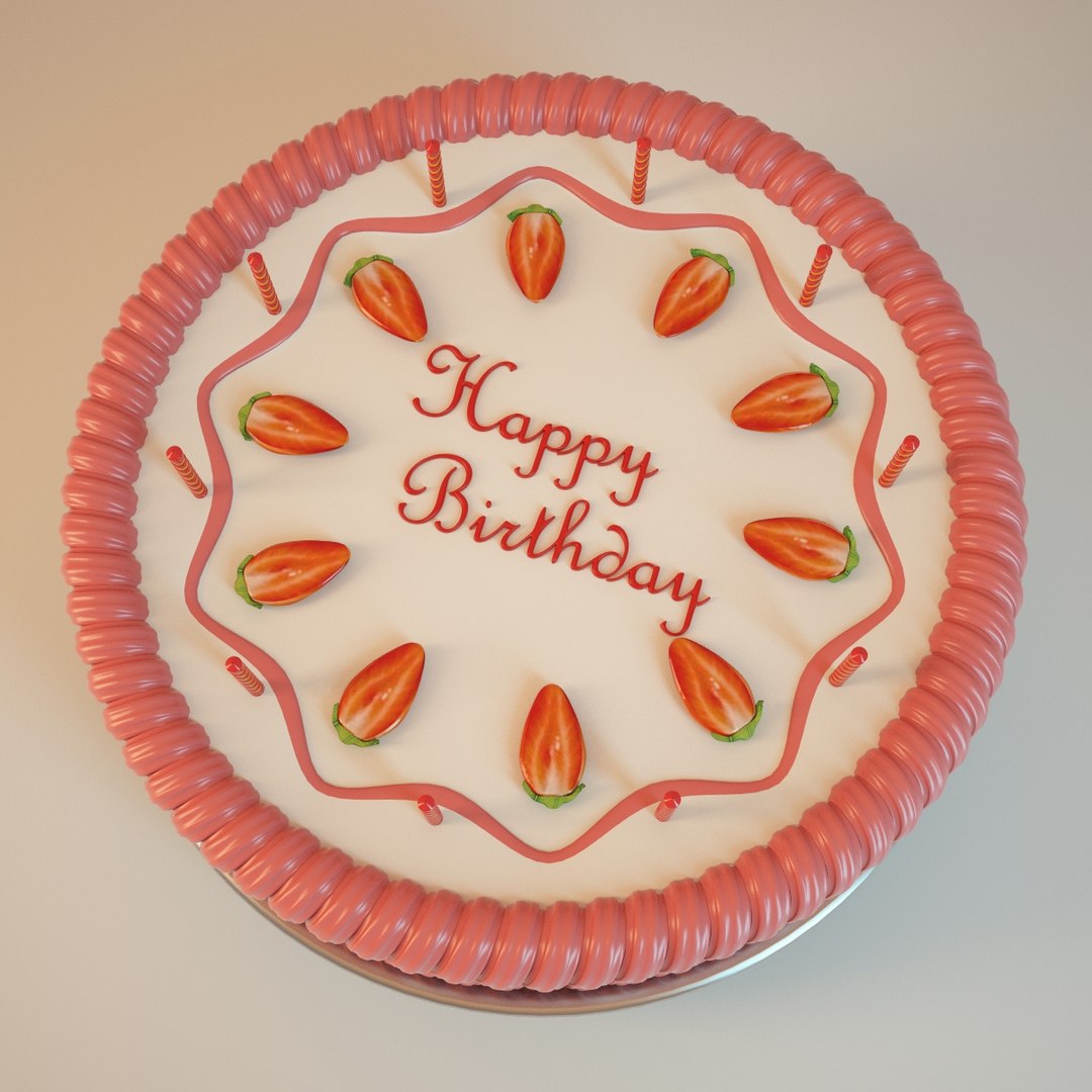 Happy Birthday Cake Obj
