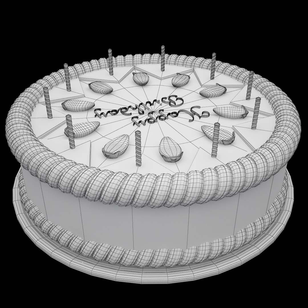 Happy Birthday Cake Obj