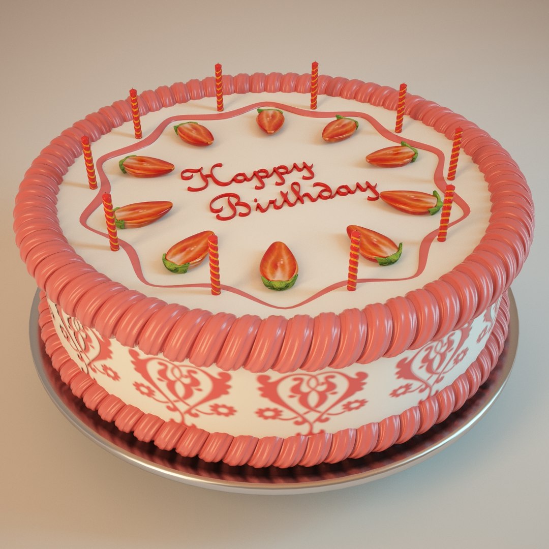 Happy Birthday Cake Obj