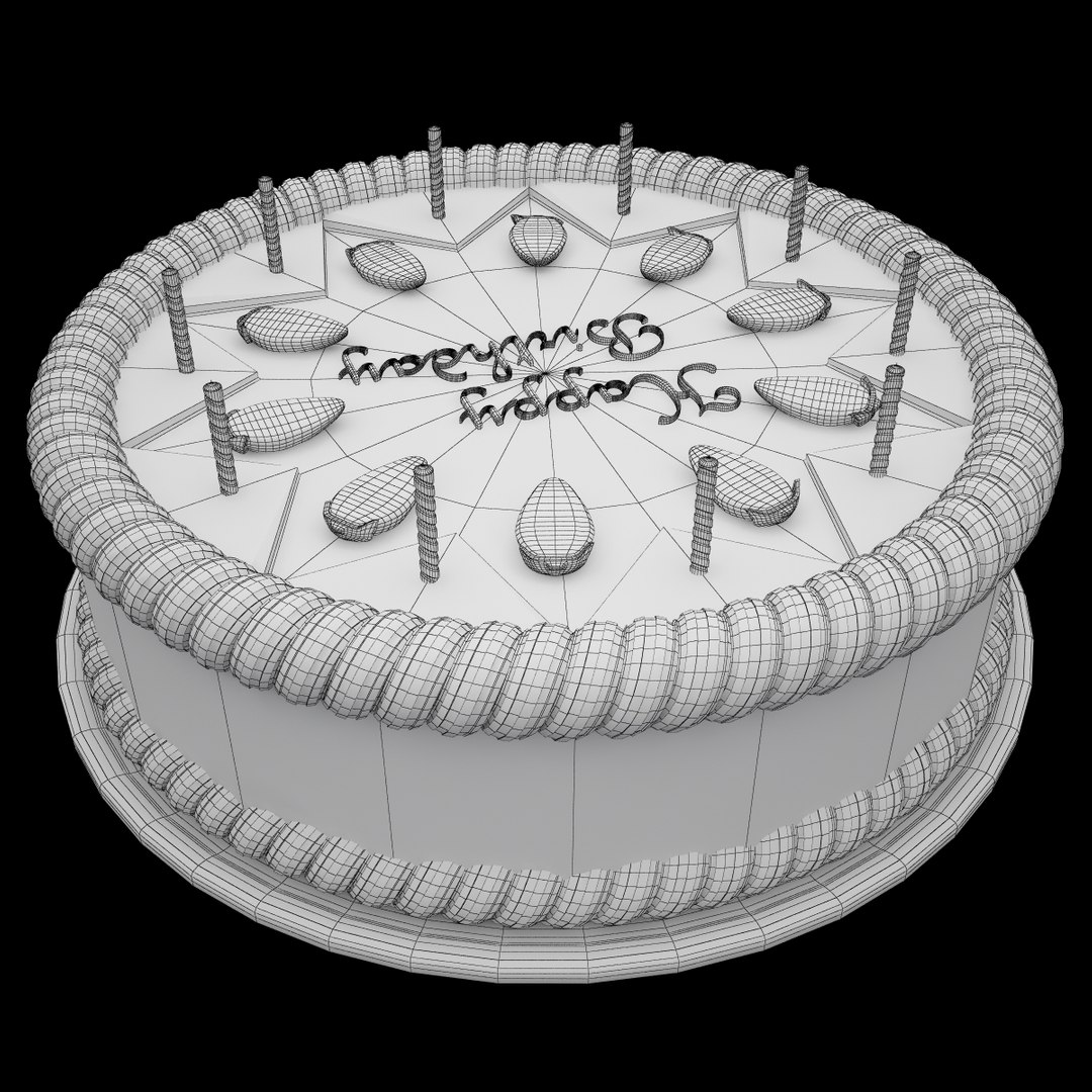 Happy Birthday Cake Obj