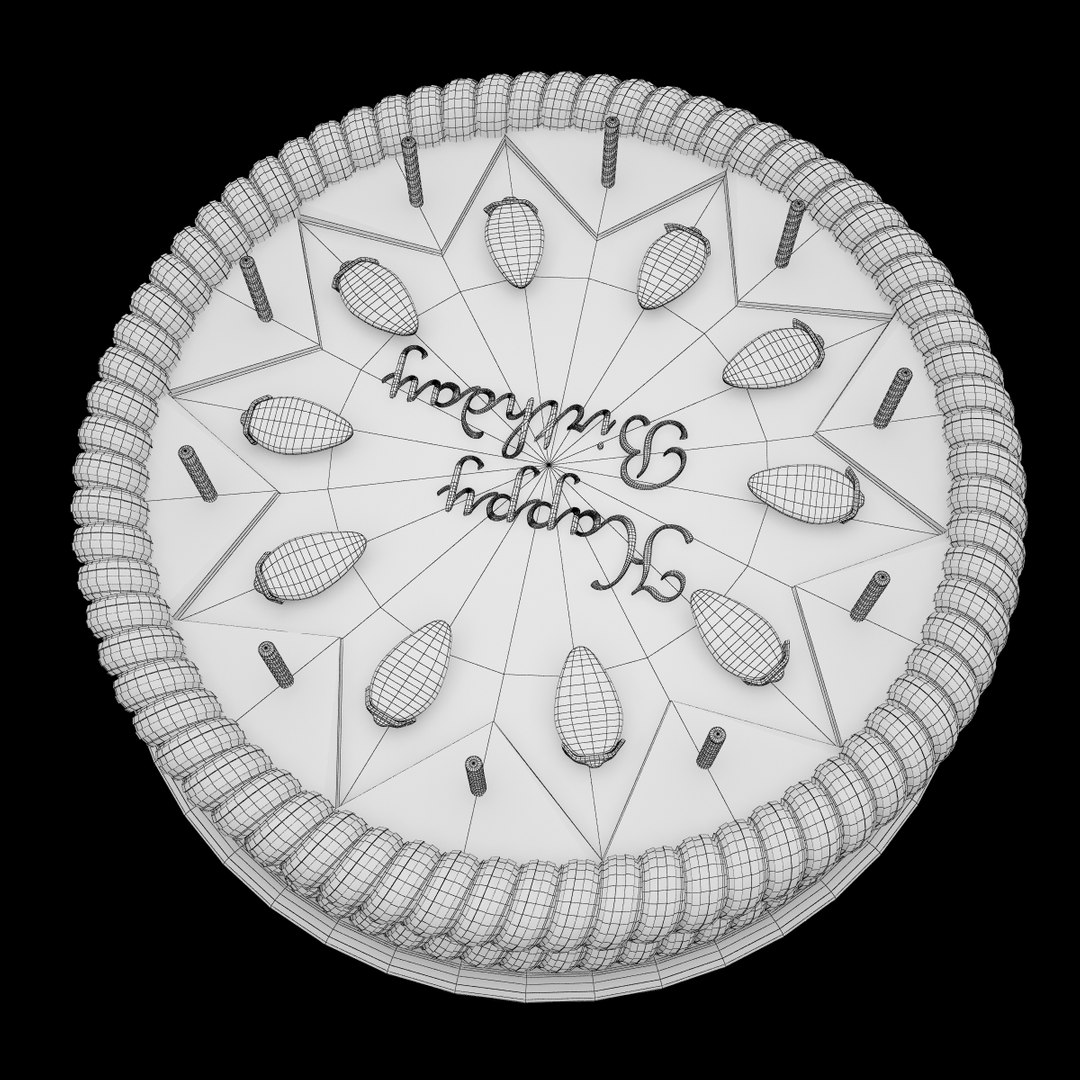 Happy Birthday Cake Obj