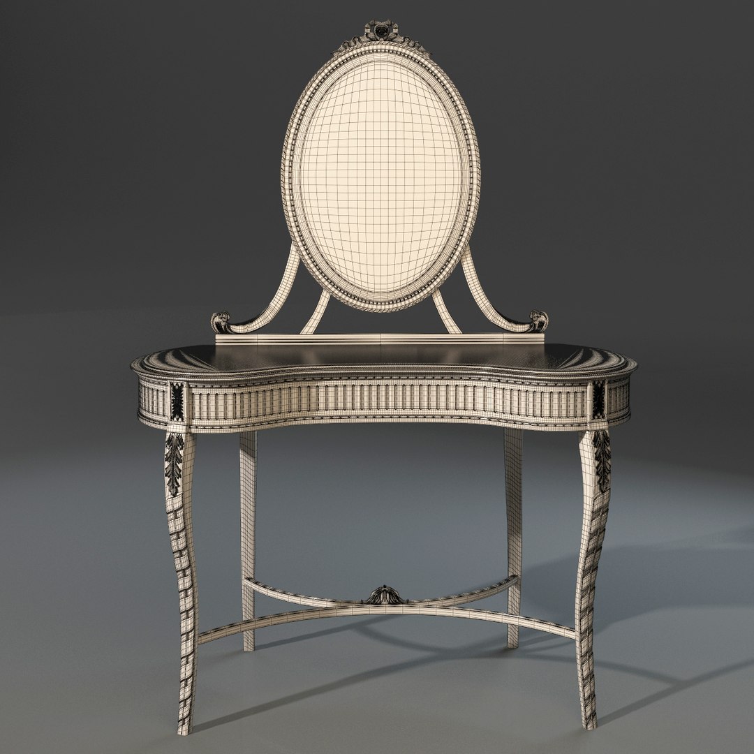 3d carved dressing table