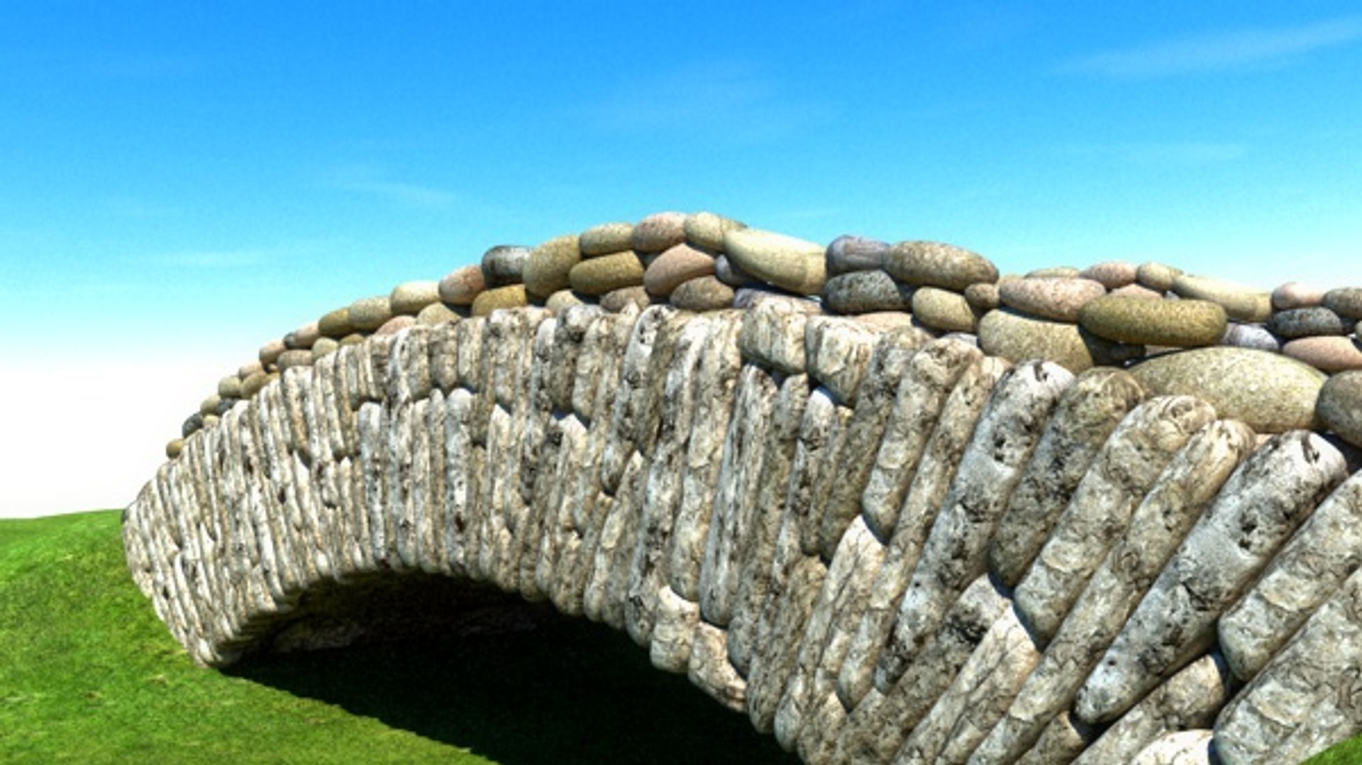 3d stone bridge model