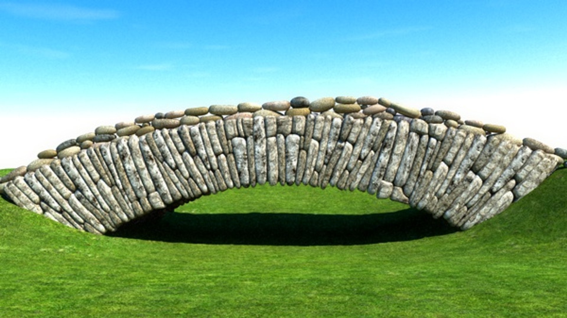 3d stone bridge model