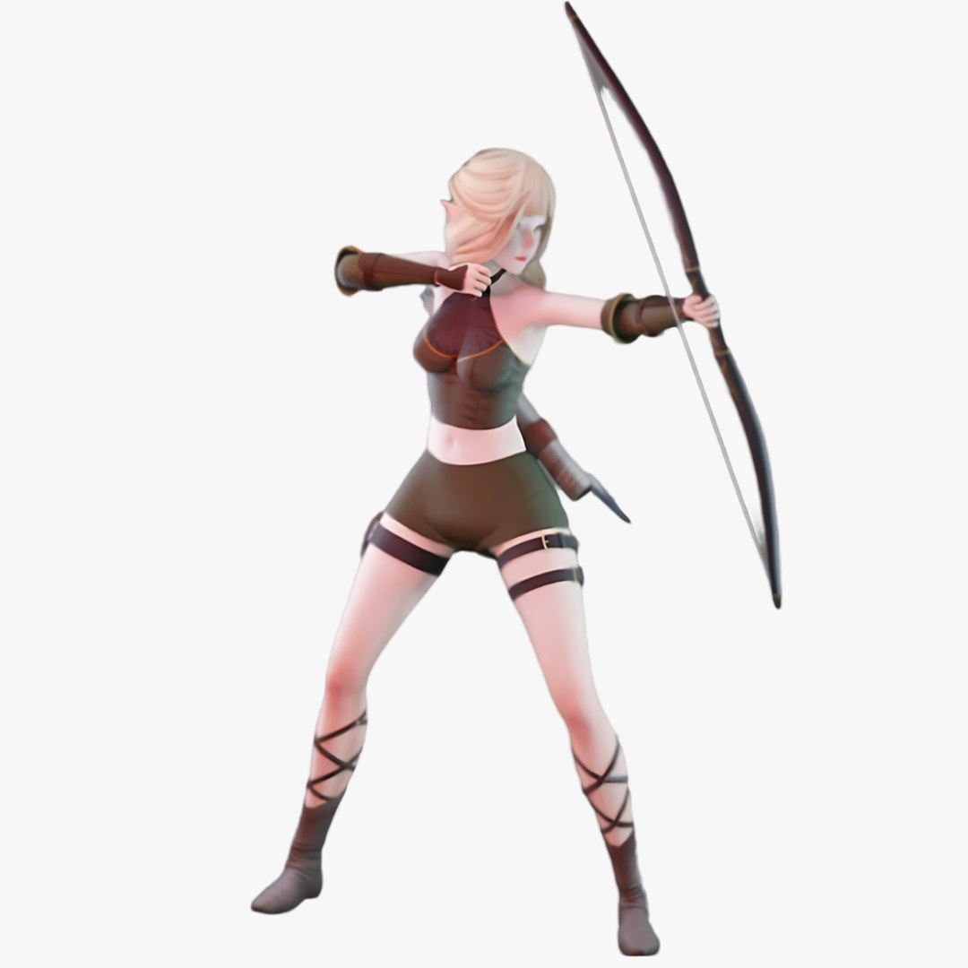 Elf Archer - Realistic Female Character - Blender UE5 Unity - 40 Animations 3D - TurboSquid 2225459