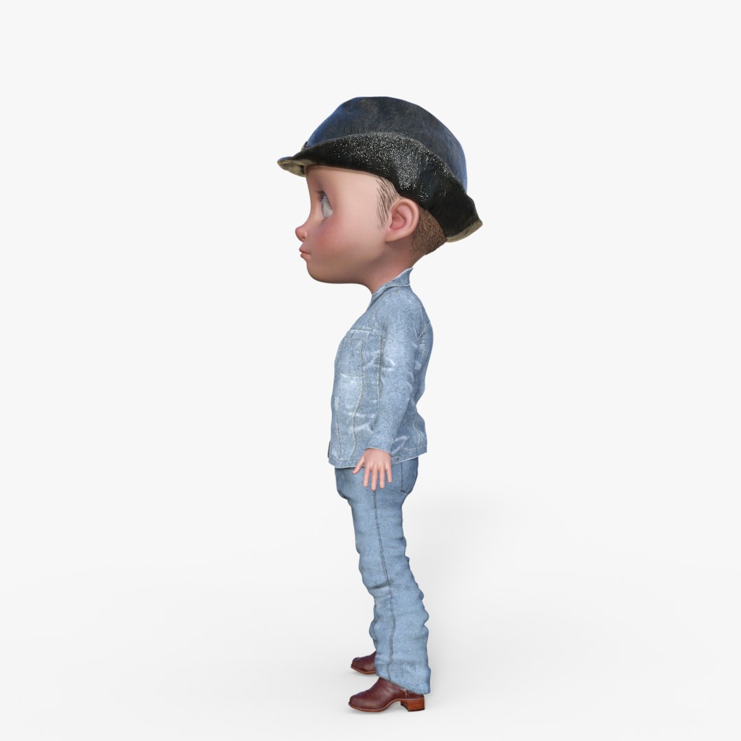 3D Model Cartoon Cowboy Rigged - TurboSquid 1980405