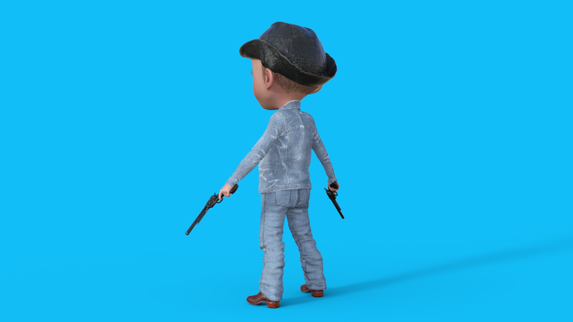 3D Model Cartoon Cowboy Rigged - TurboSquid 1980405