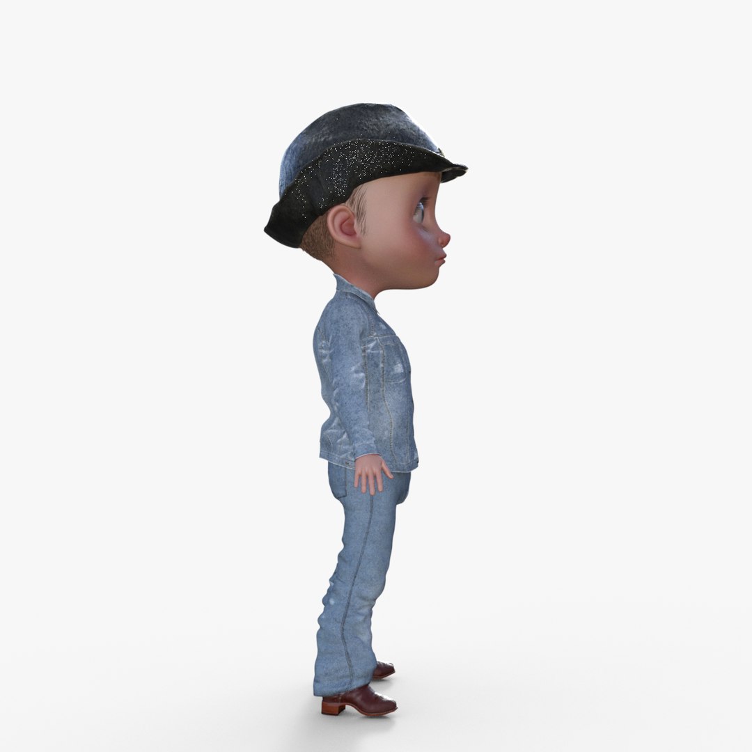 3D Model Cartoon Cowboy Rigged - TurboSquid 1980405