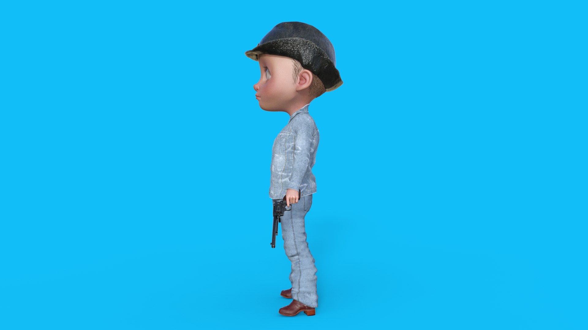 3D Model Cartoon Cowboy Rigged - TurboSquid 1980405