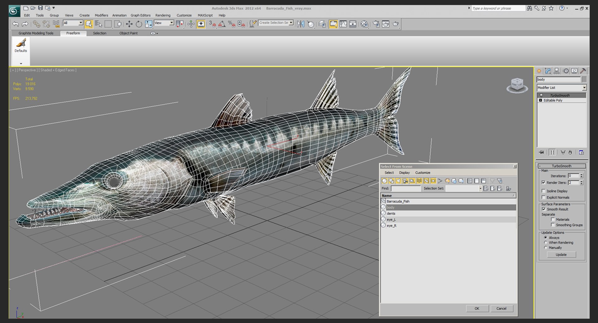 barracuda fish 3d model