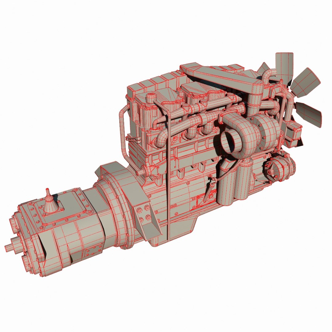 3D diesel engine - TurboSquid 1219324