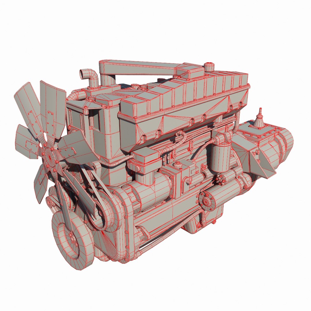 3D diesel engine - TurboSquid 1219324