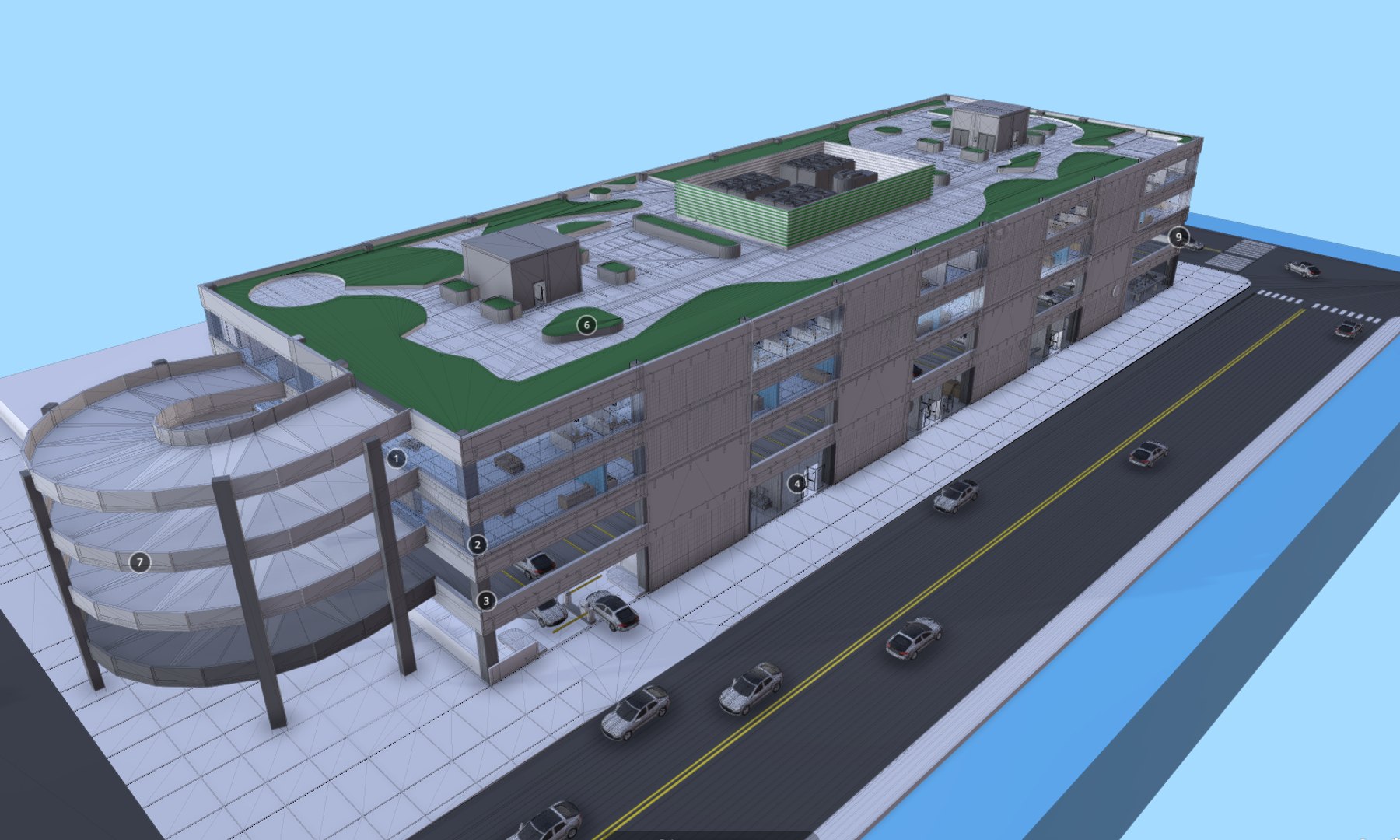 3D Model Adaptable Concrete Parking Structure - TurboSquid 1197806