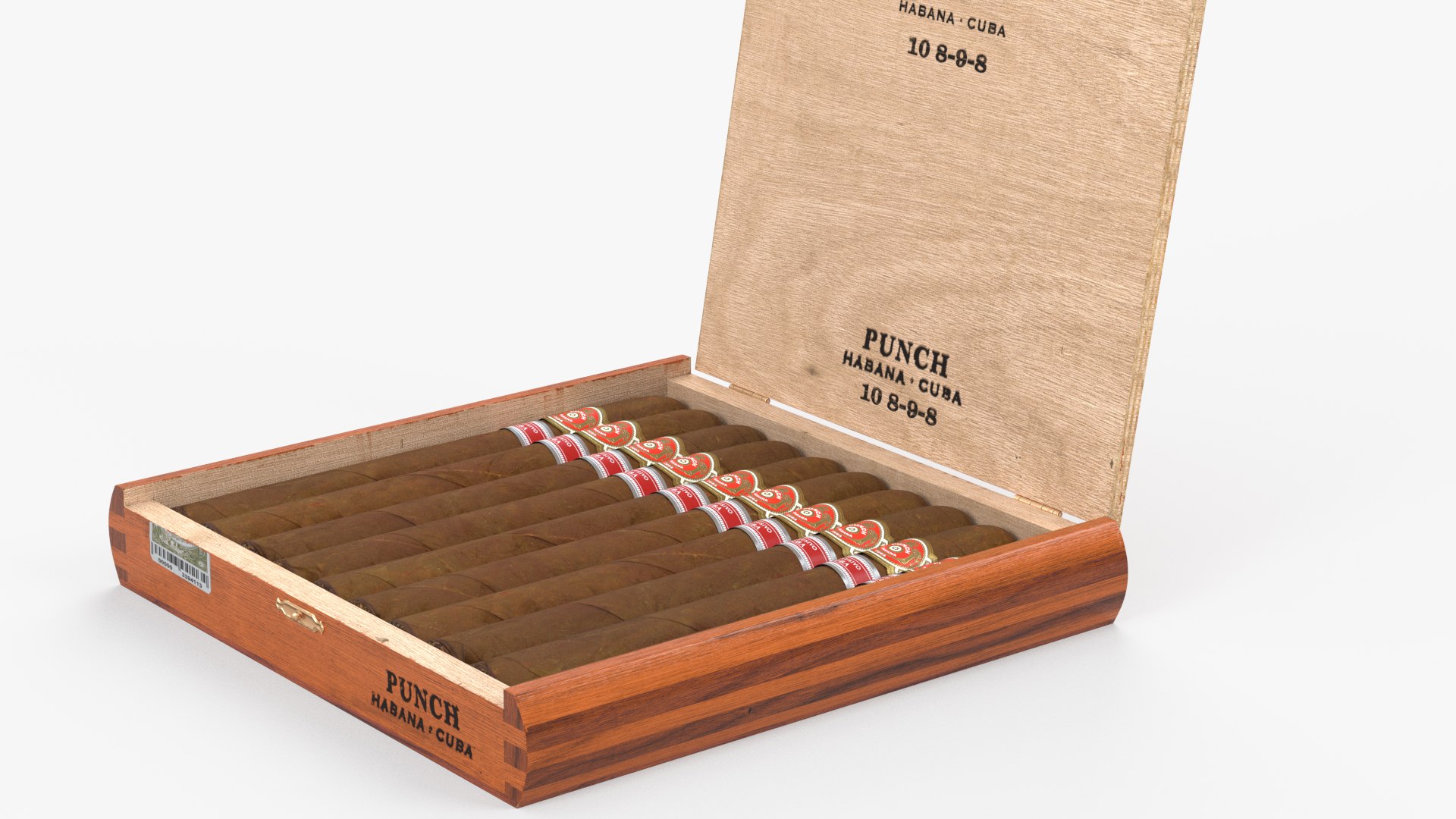 Cuban Cigars Box Punch Double Corona Open 3D Model - TurboSquid 2274416