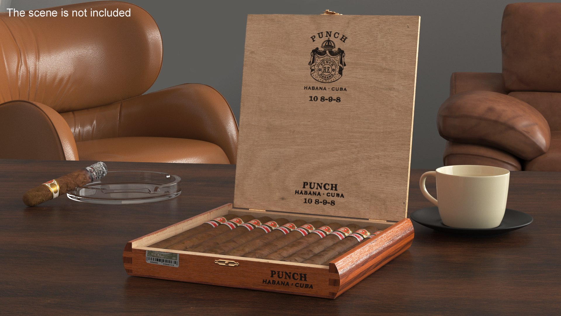 Cuban Cigars Box Punch Double Corona Open 3D Model - TurboSquid 2274416