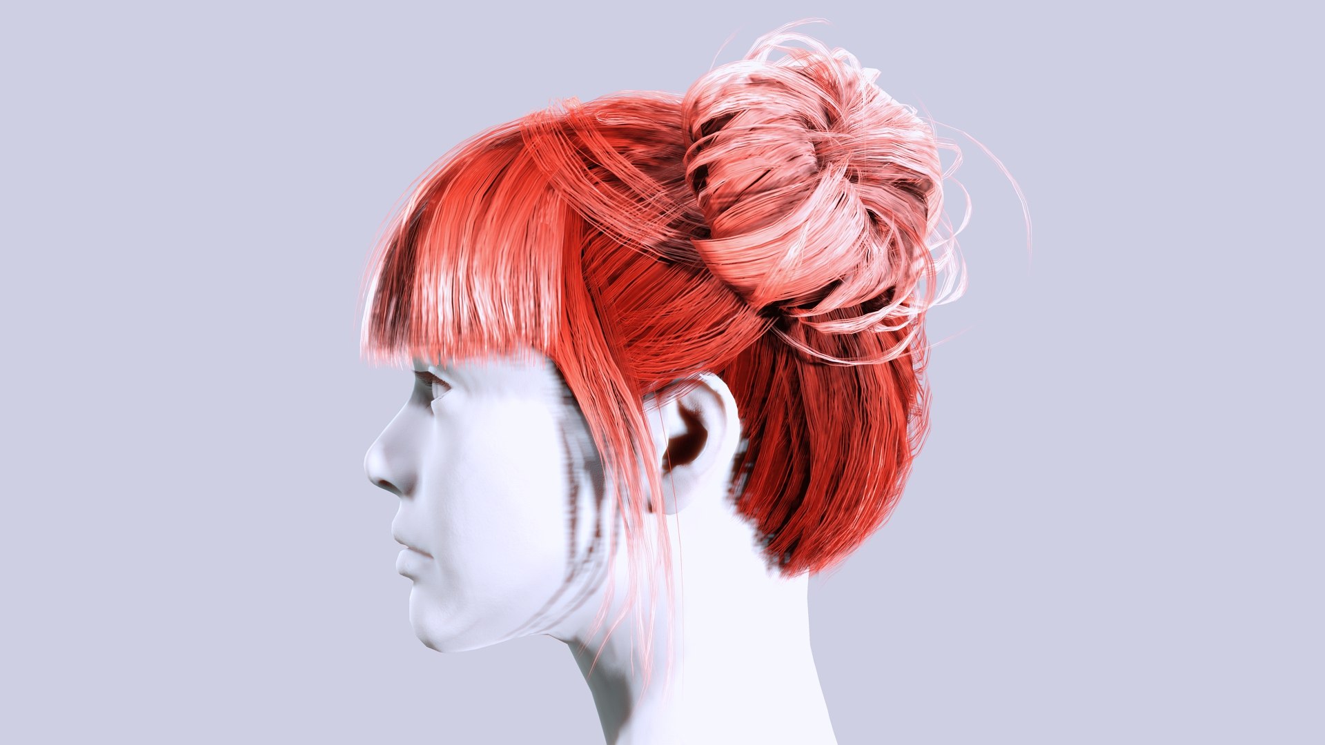 3D Female hair - Double Hostess Bun Low-poly - TurboSquid 2139472