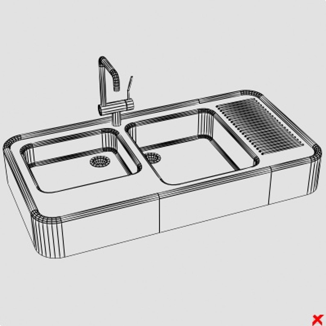 3d kitchen sink