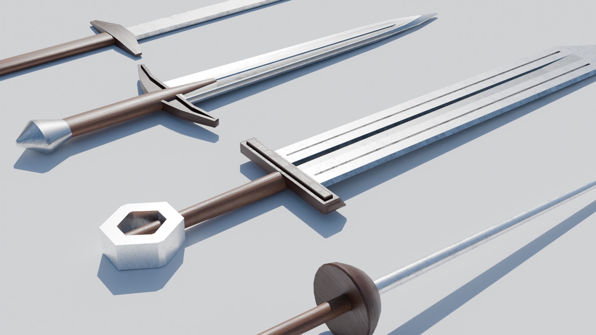 Low Poly Sword Collection Model - TurboSquid 2298219