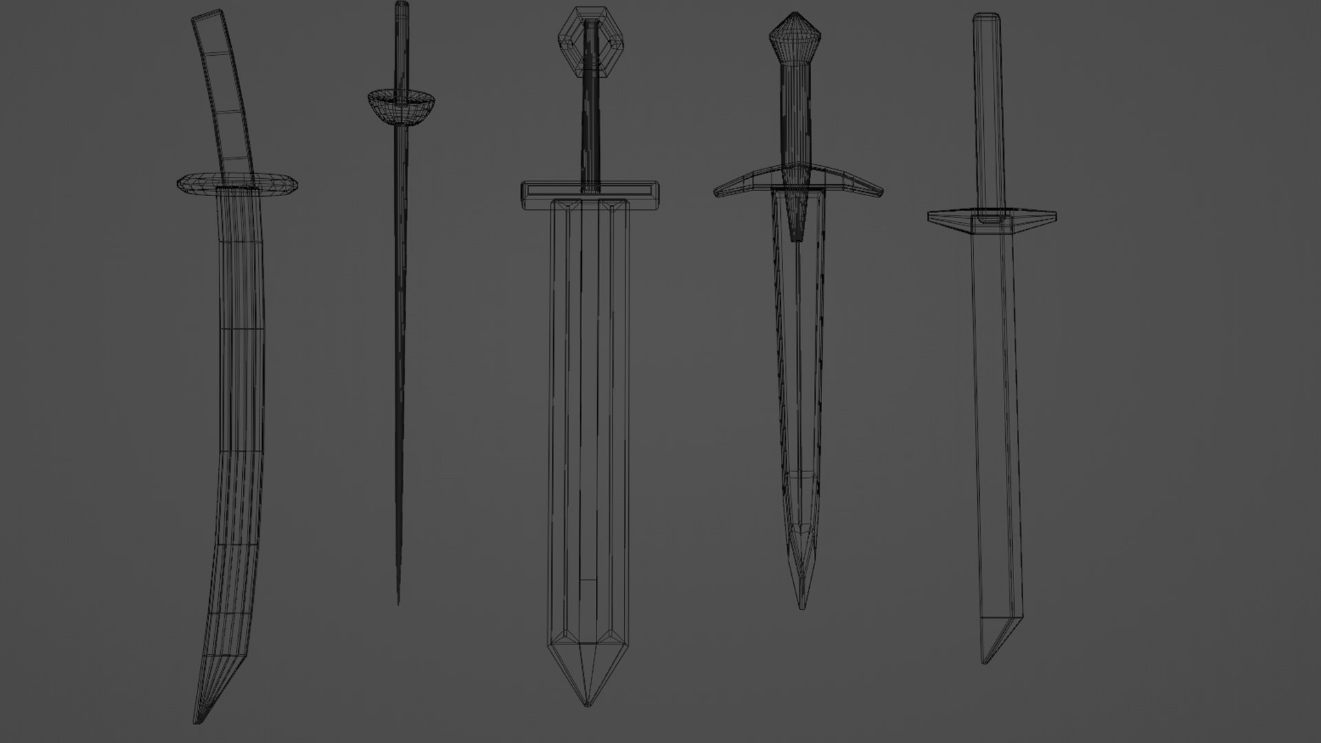 Low Poly Sword Collection Model - TurboSquid 2298219