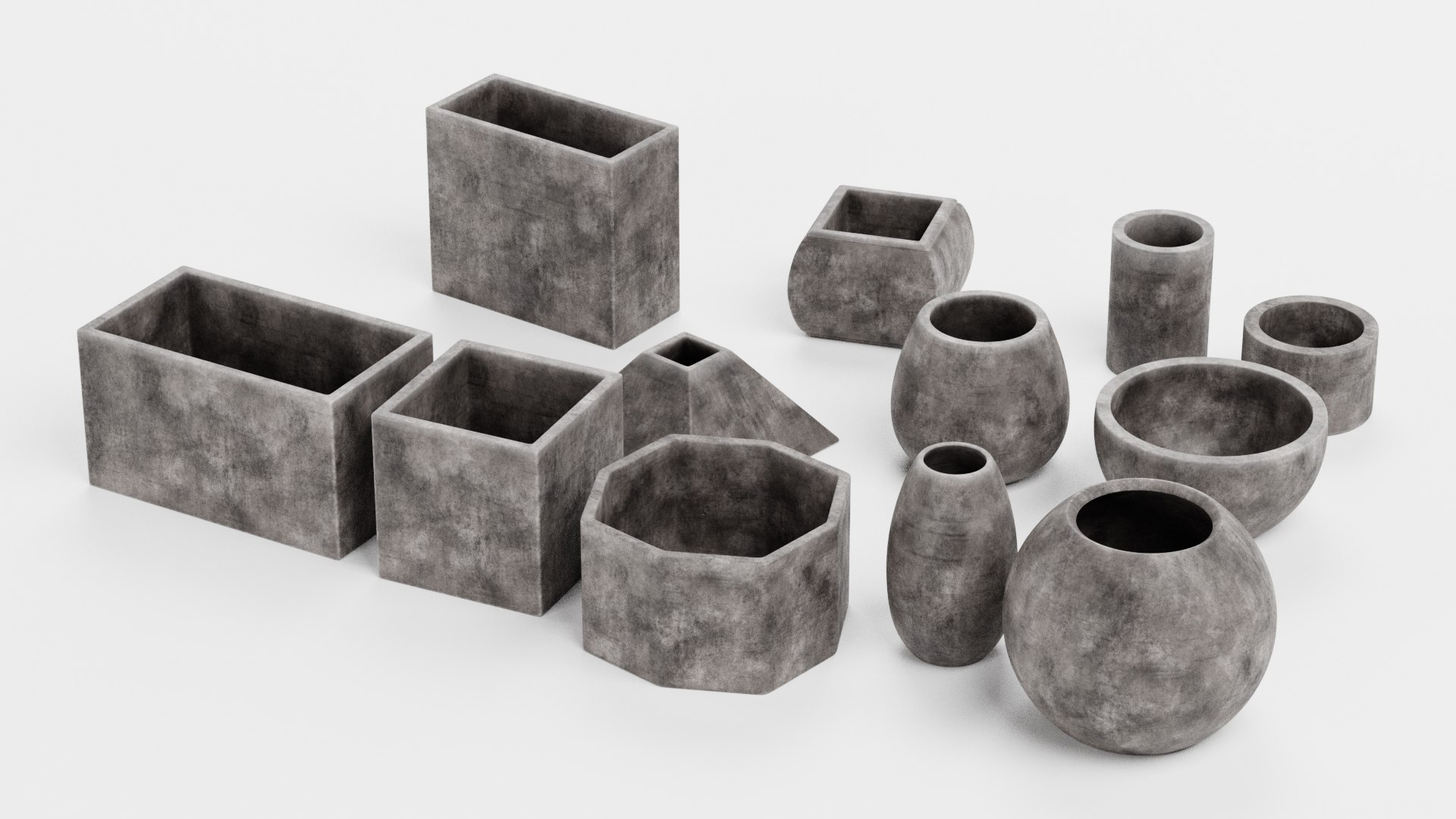 3D concrete pots model - TurboSquid 1652271