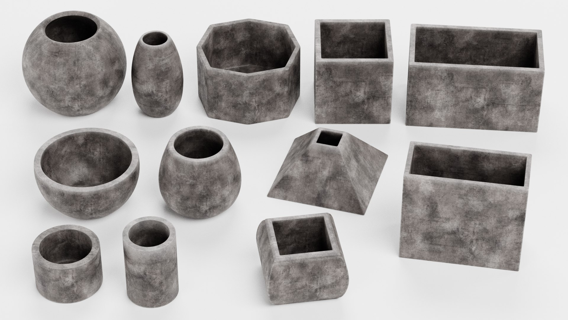 3D concrete pots model - TurboSquid 1652271