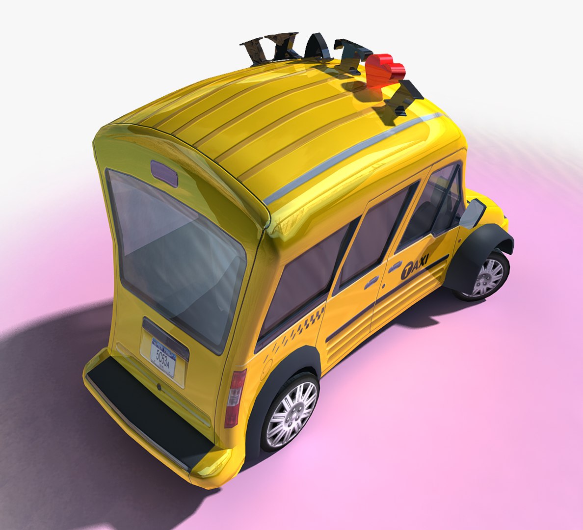 3D Cartoon Taxi Model - TurboSquid 1360987