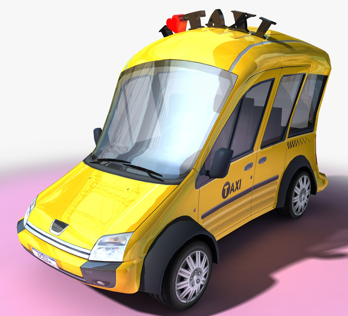 3D Cartoon Taxi Model - TurboSquid 1360987
