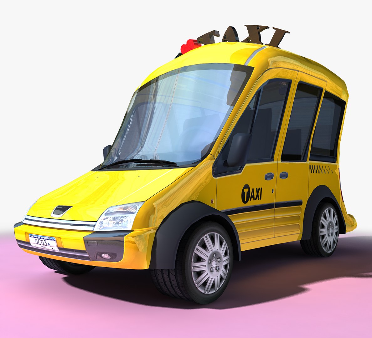 3D Cartoon Taxi Model - TurboSquid 1360987