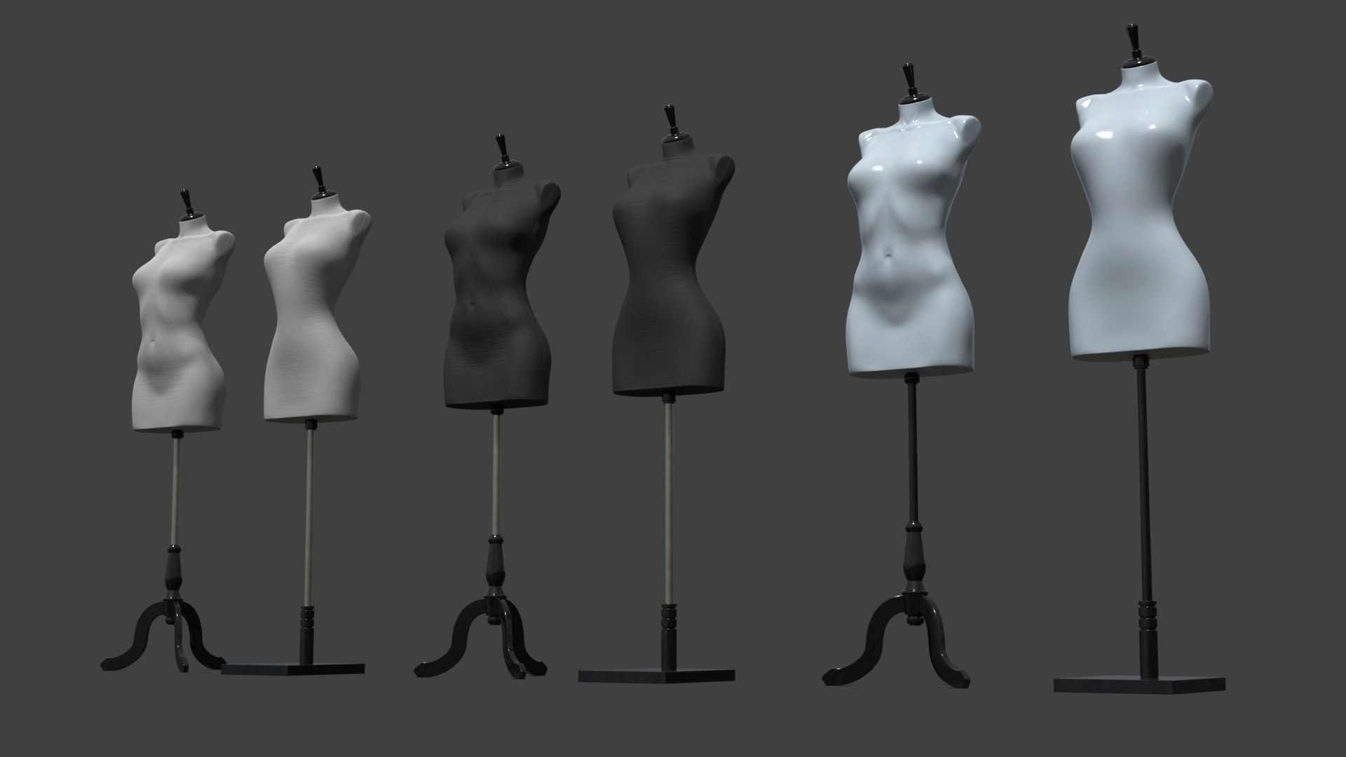 Female Torso Mannequin Pack 3D Model - TurboSquid 1919441