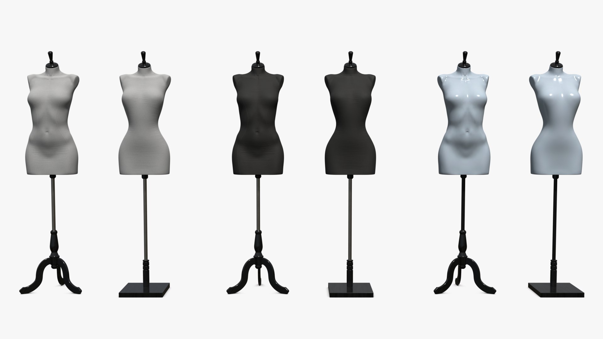 Female Torso Mannequin Pack 3D Model - TurboSquid 1919441