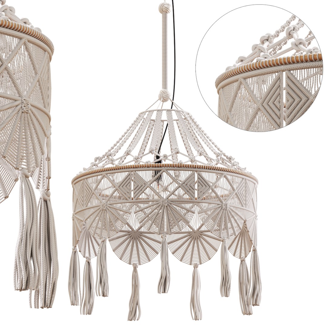 3D Macrame Pendant Lights Aliexpress 133 Corona Model - TurboSquid 1905915