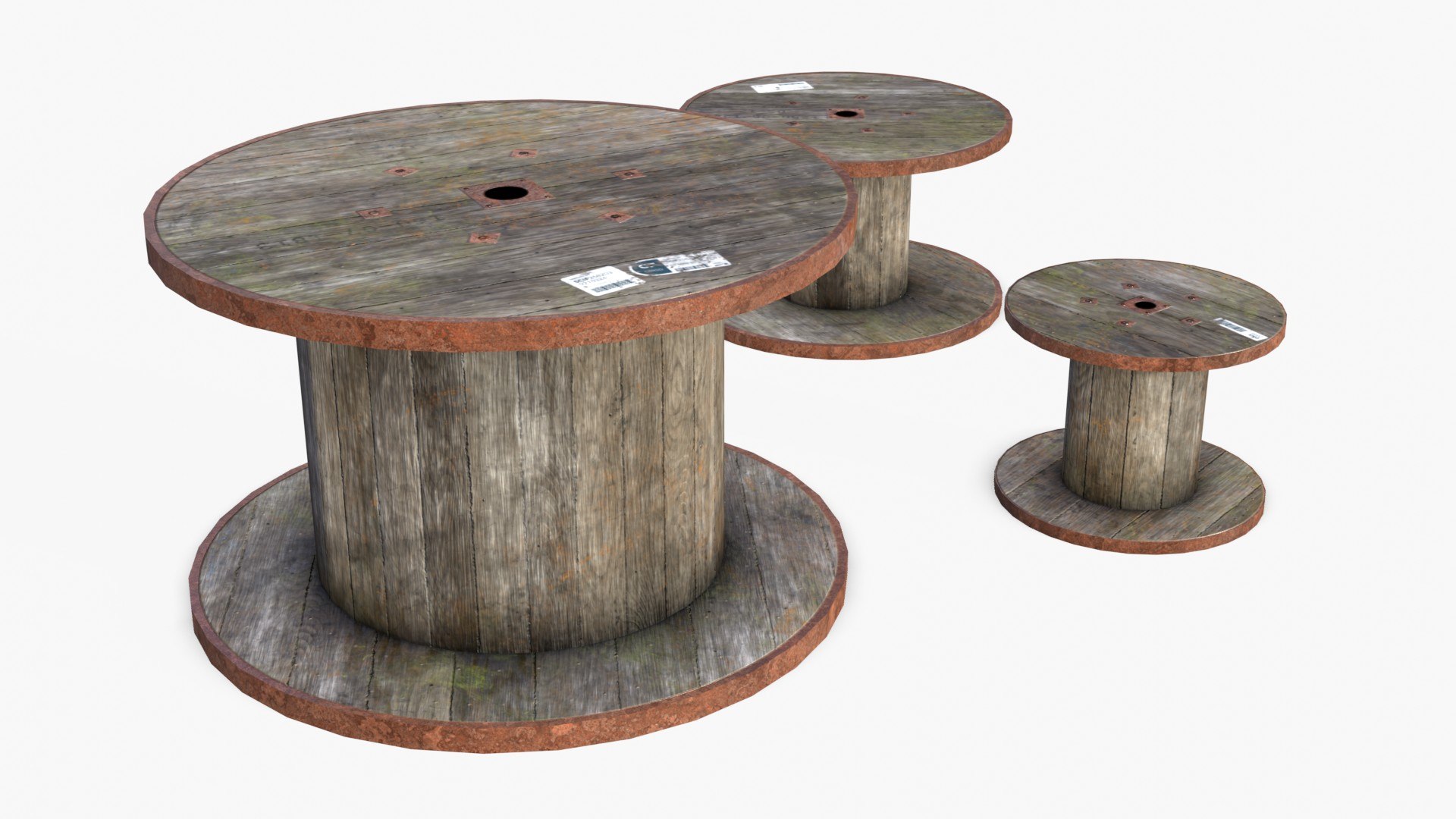 3D Wooden Cable Reels - TurboSquid 1482593