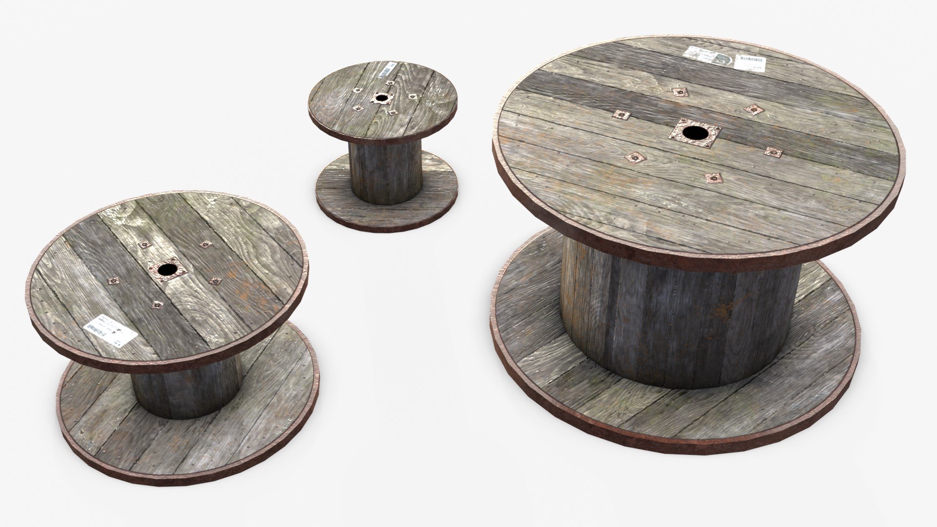3D Wooden Cable Reels - TurboSquid 1482593