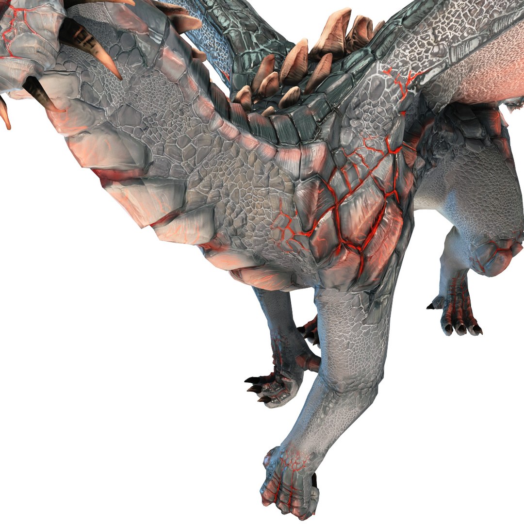 3d model realistic volcano dragon pose