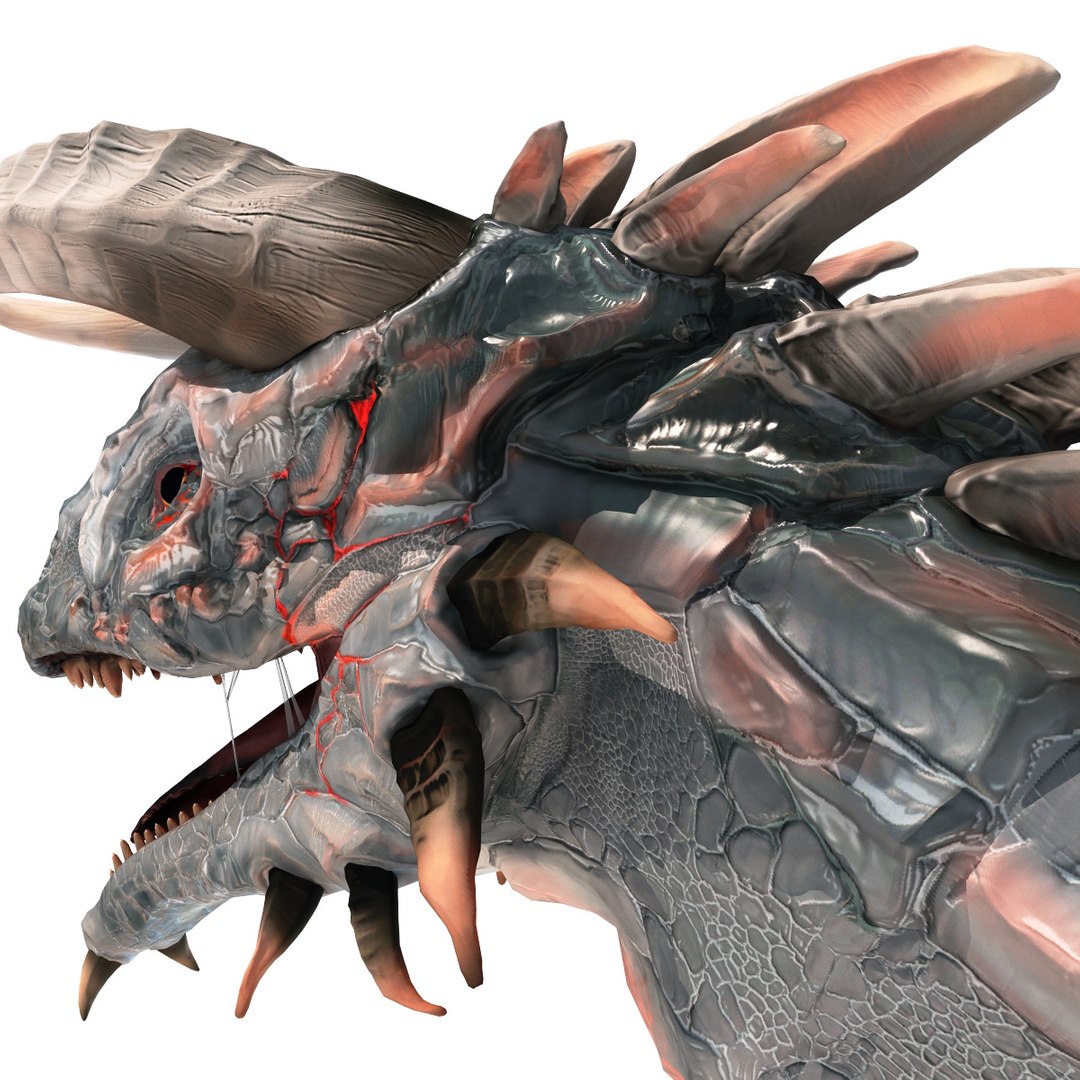 3d model realistic volcano dragon pose