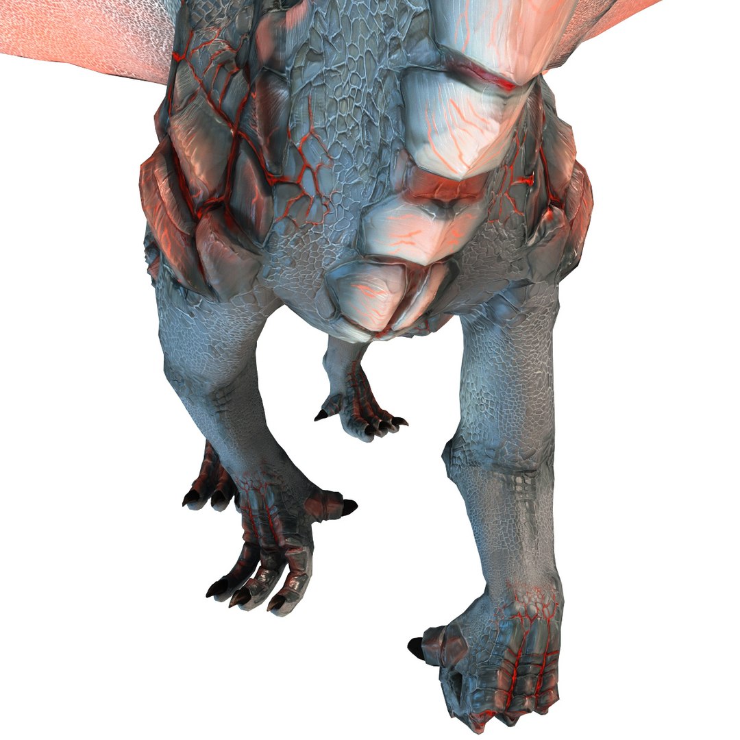 3d model realistic volcano dragon pose